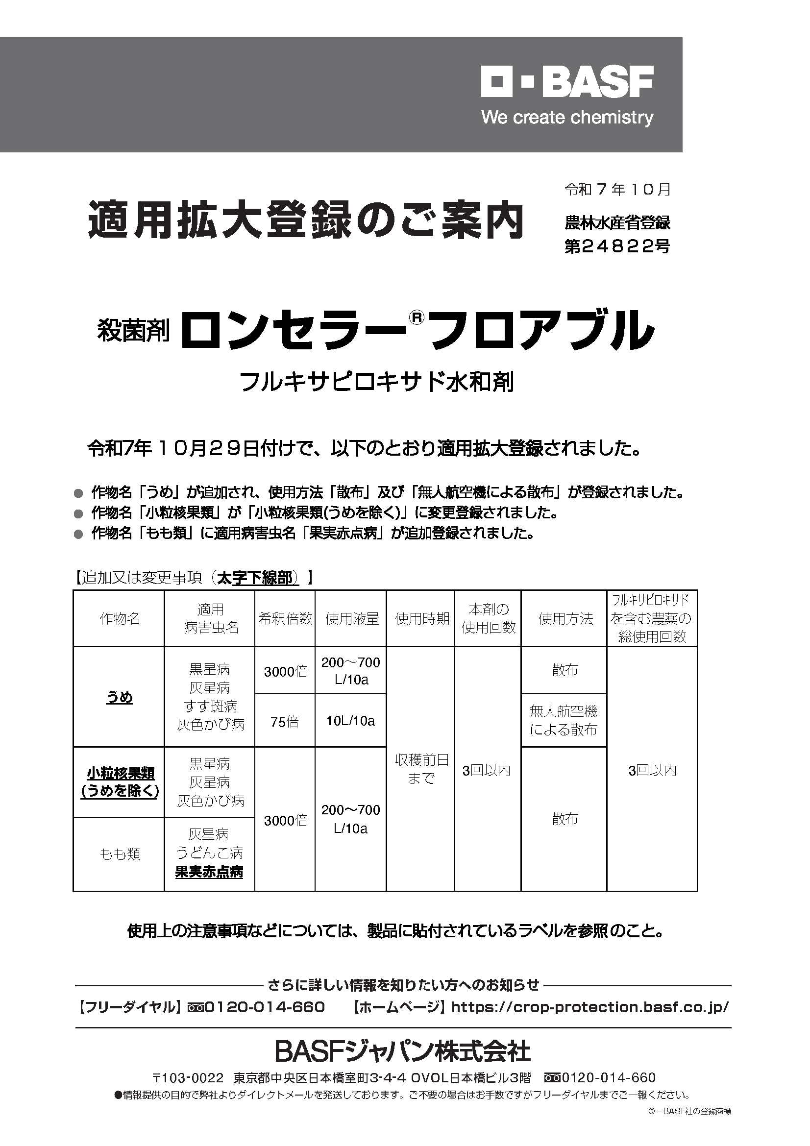 適用拡大登録のご案内 | BASFペストコントロール